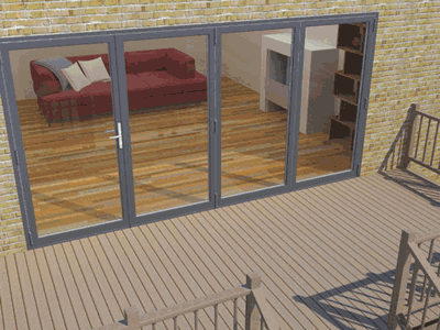 4 Pane Aluminium BiFold _ Style 10