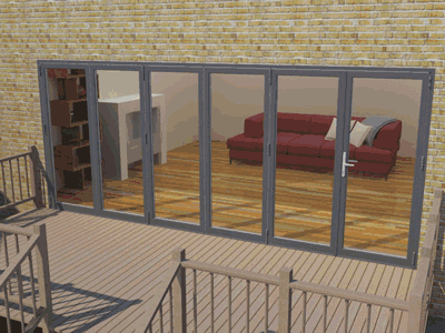 6 Pane Aluminium BiFold -Style 25